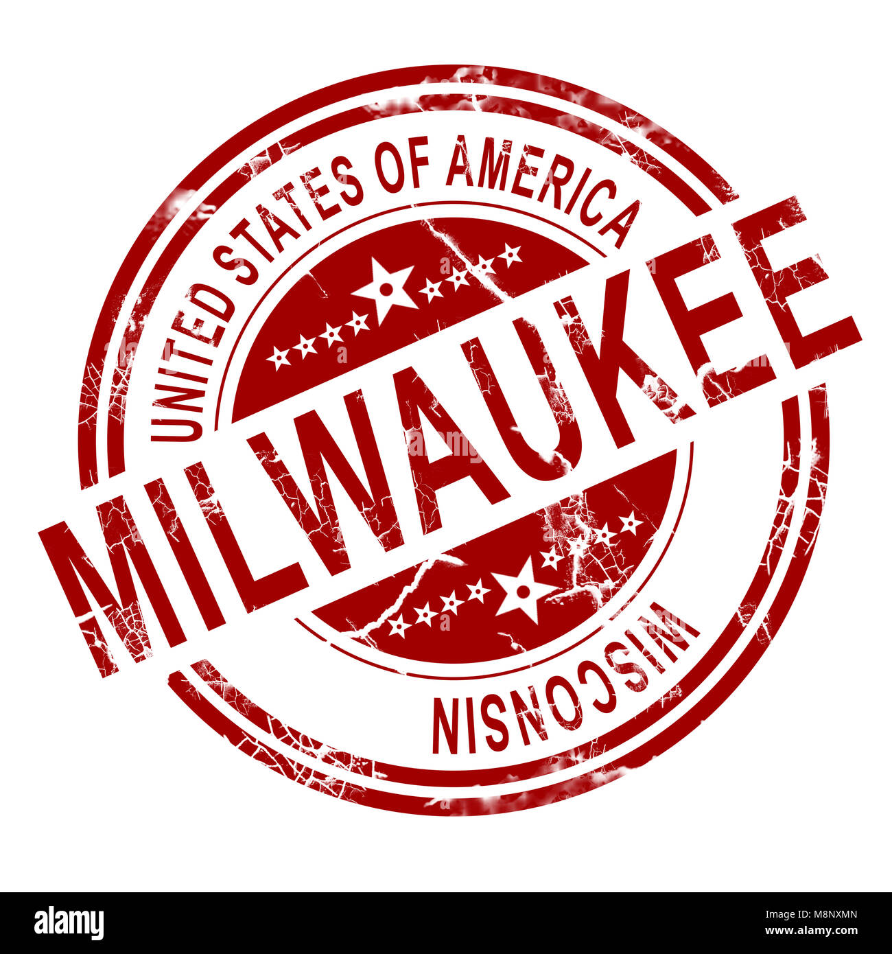 Red Milwaukee with white background, 3D rendering Stock Photo - Alamy