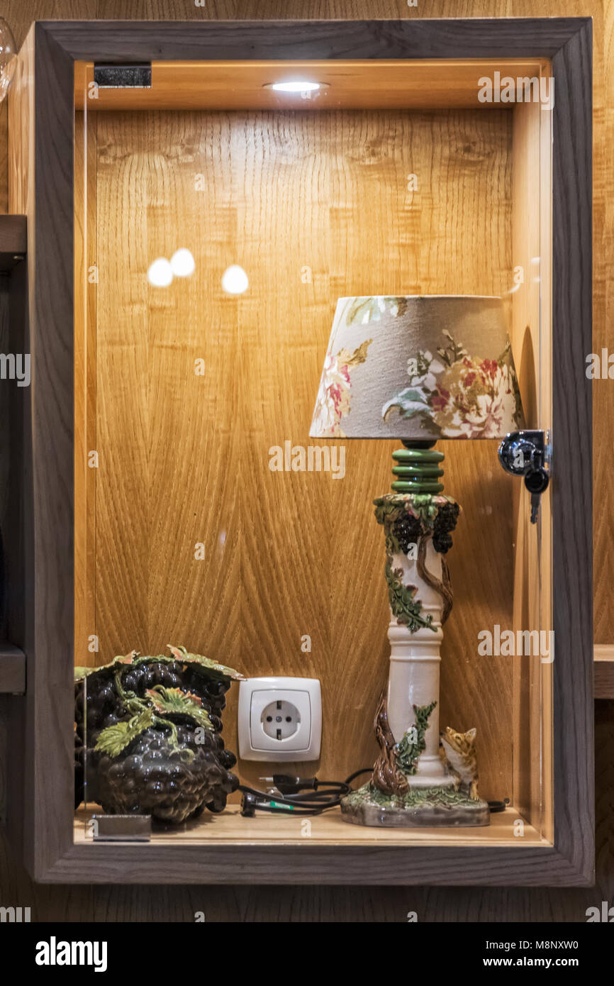Decorative window with lamp Stock Photo - Alamy