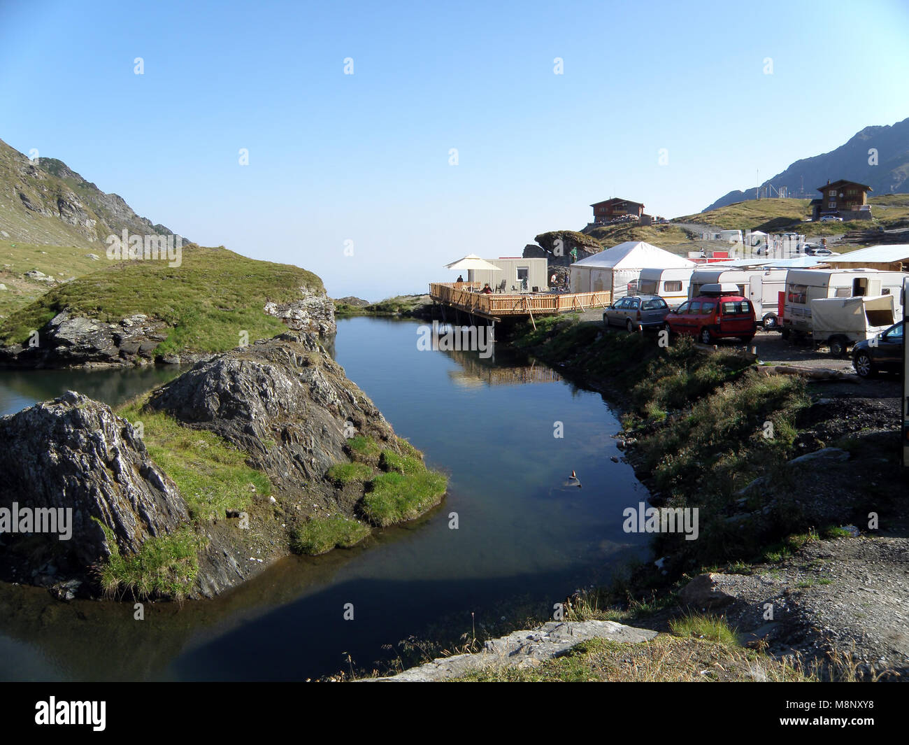 Balea lake in Romania Stock Photo - Alamy