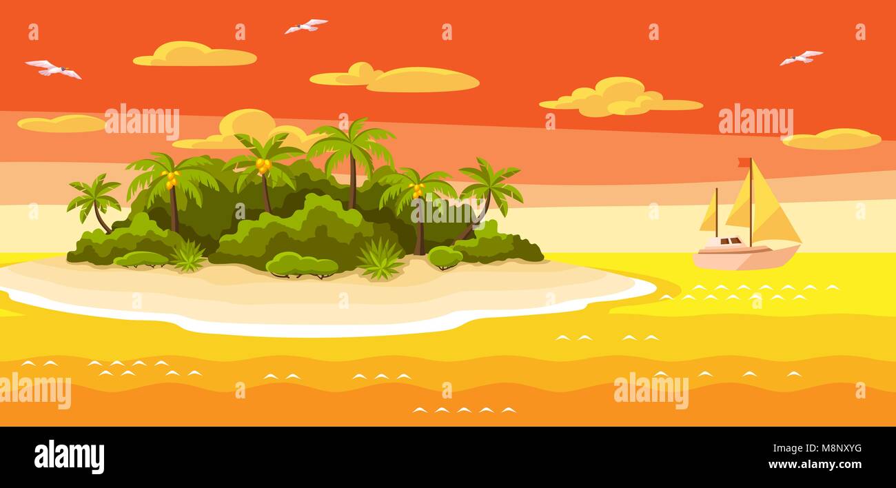 Boat panorama ocean Stock Vector Images - Alamy