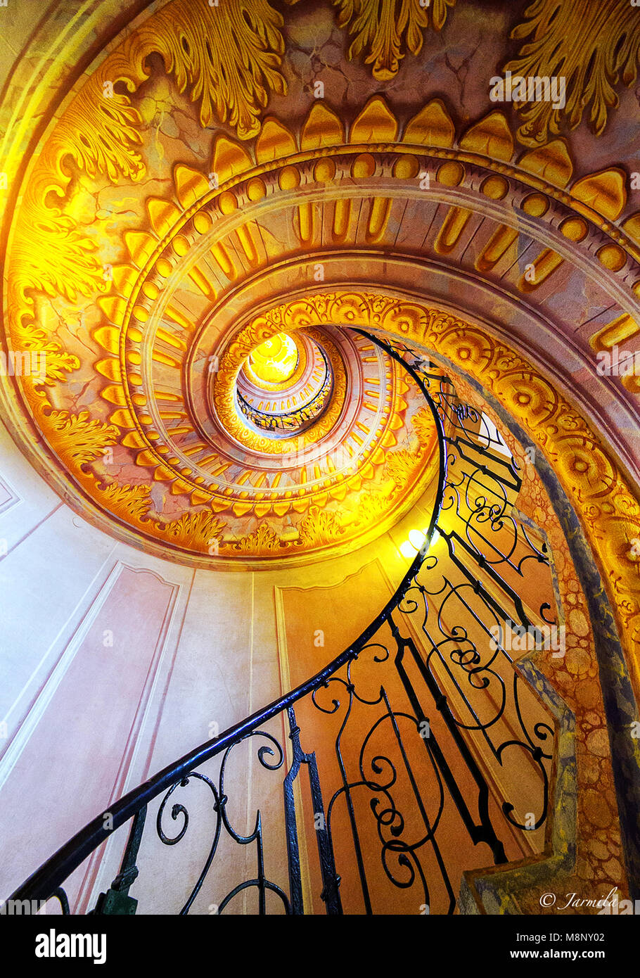 Spiral staircase in Melk abbey Stock Photo - Alamy