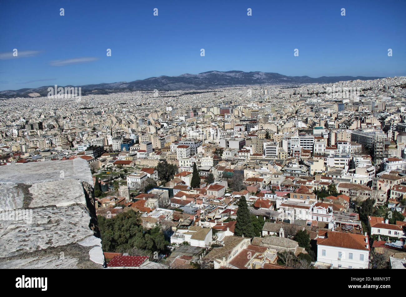 Aerial view of city Athena Stock Photo - Alamy