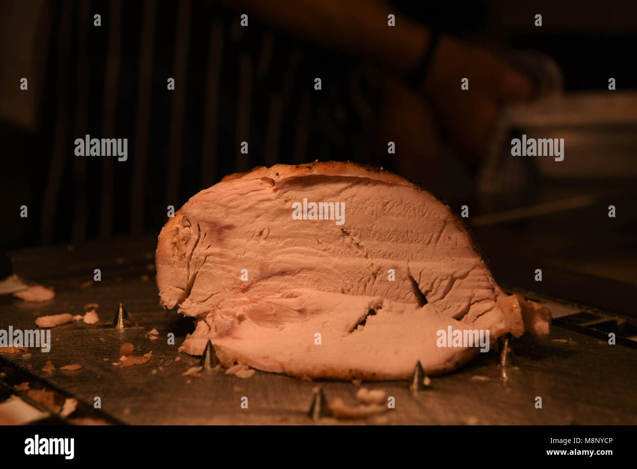 delicious food of carved roast turkey joint of meat Stock Photo - Alamy