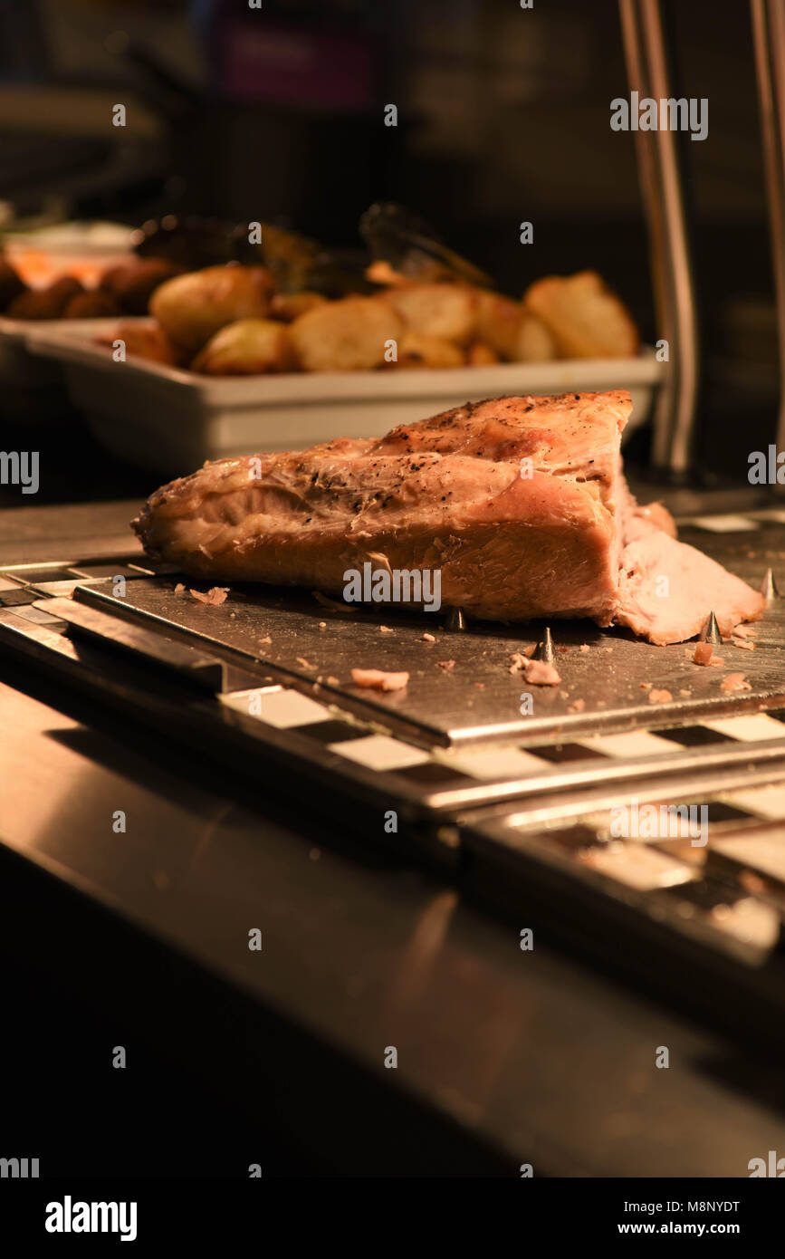 delicious food of carved roast turkey joint of meat Stock Photo - Alamy