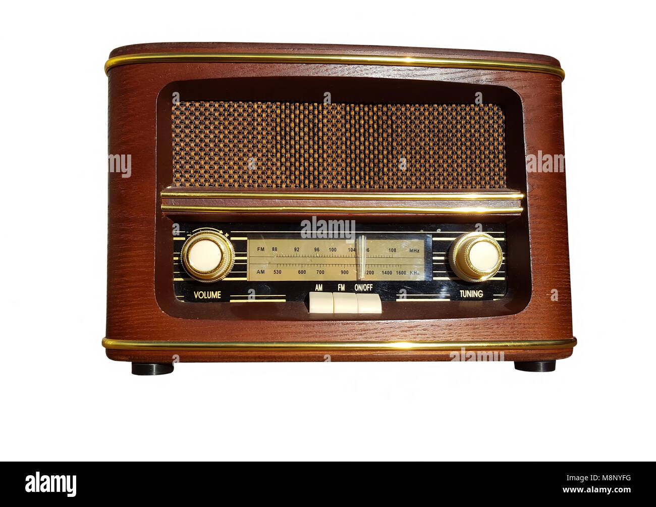 Old retro radio isolated on white Stock Photo - Alamy