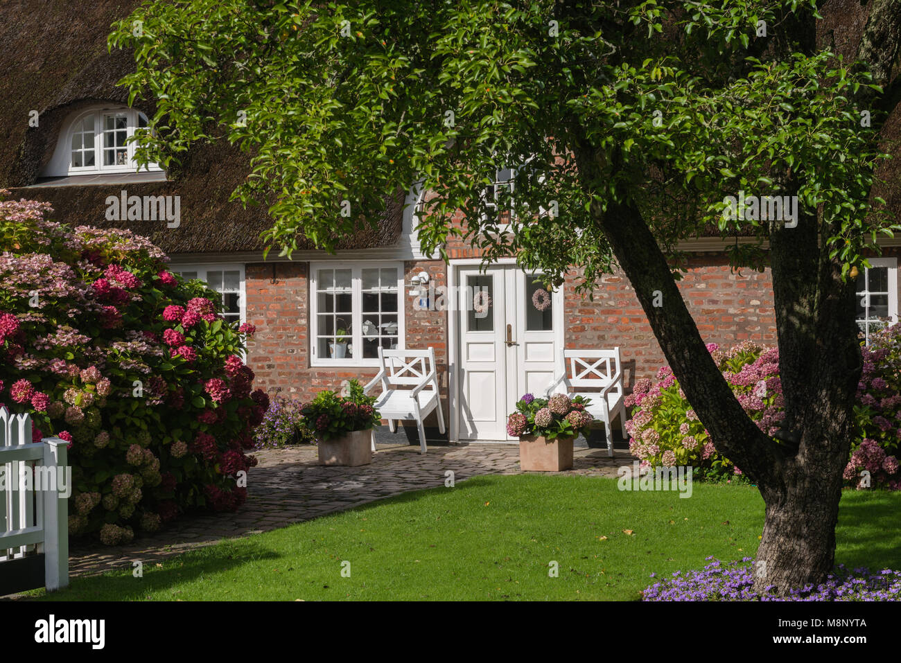 Typical Danish house in Nordby, island of Fanoe, Jutland, Denmark Stock ...
