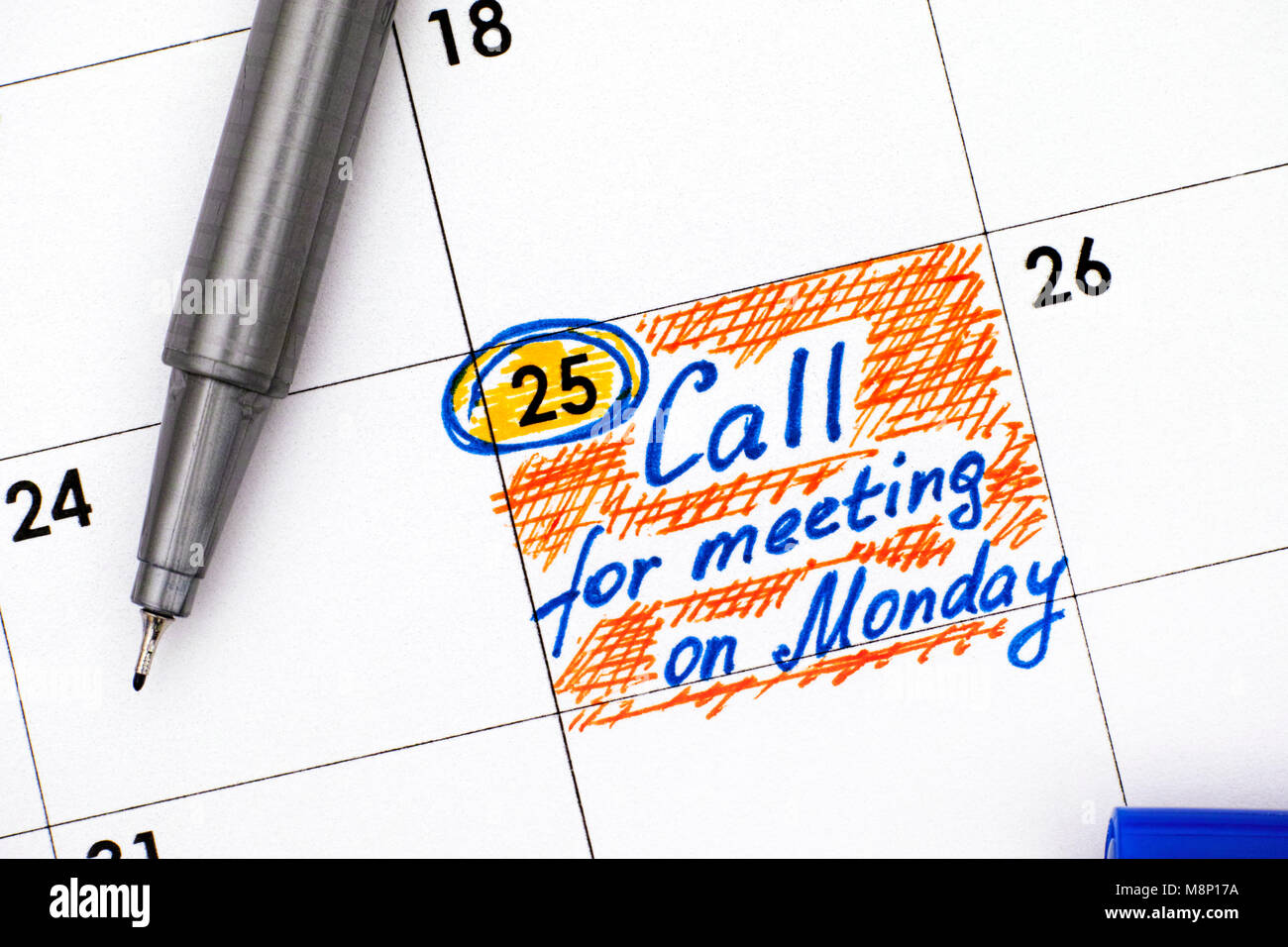 Monday Calendar Stock Photos & Monday Calendar Stock Images - Alamy