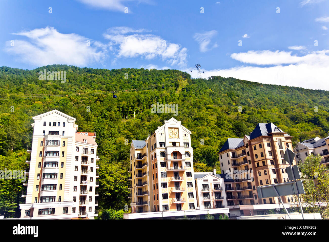 Resort hotel in Russian village of region Sochi Caucasus mountains ...