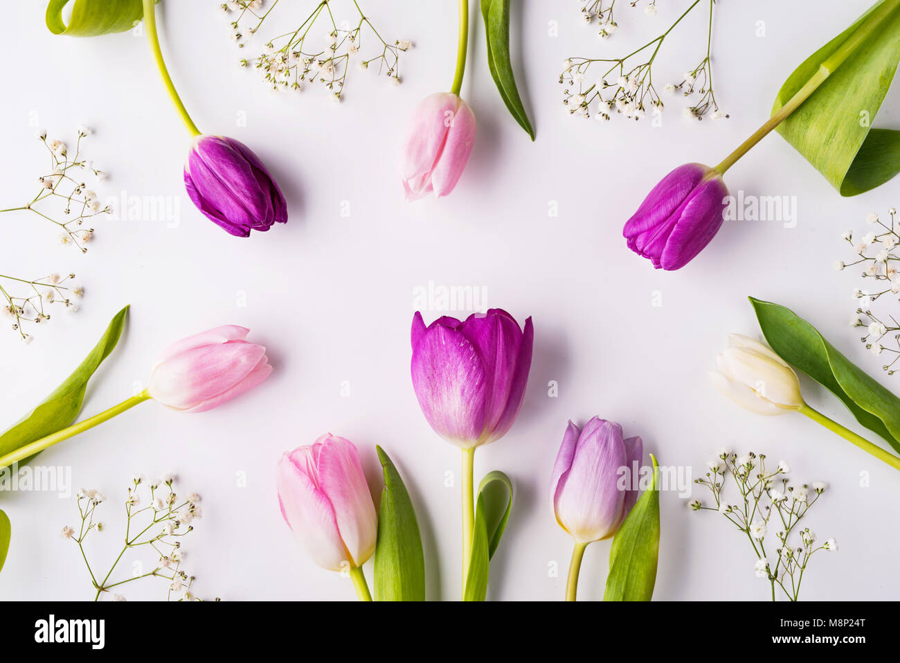 Easter and spring flat lay. Studio shot Stock Photo - Alamy