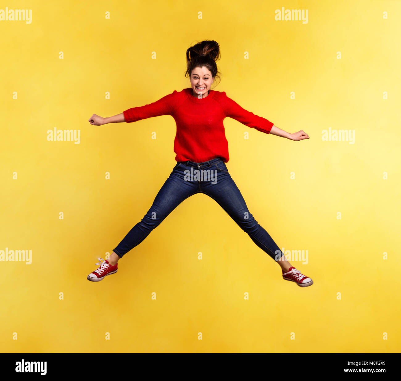 Female woman girl jumping hi-res stock photography and images - Alamy