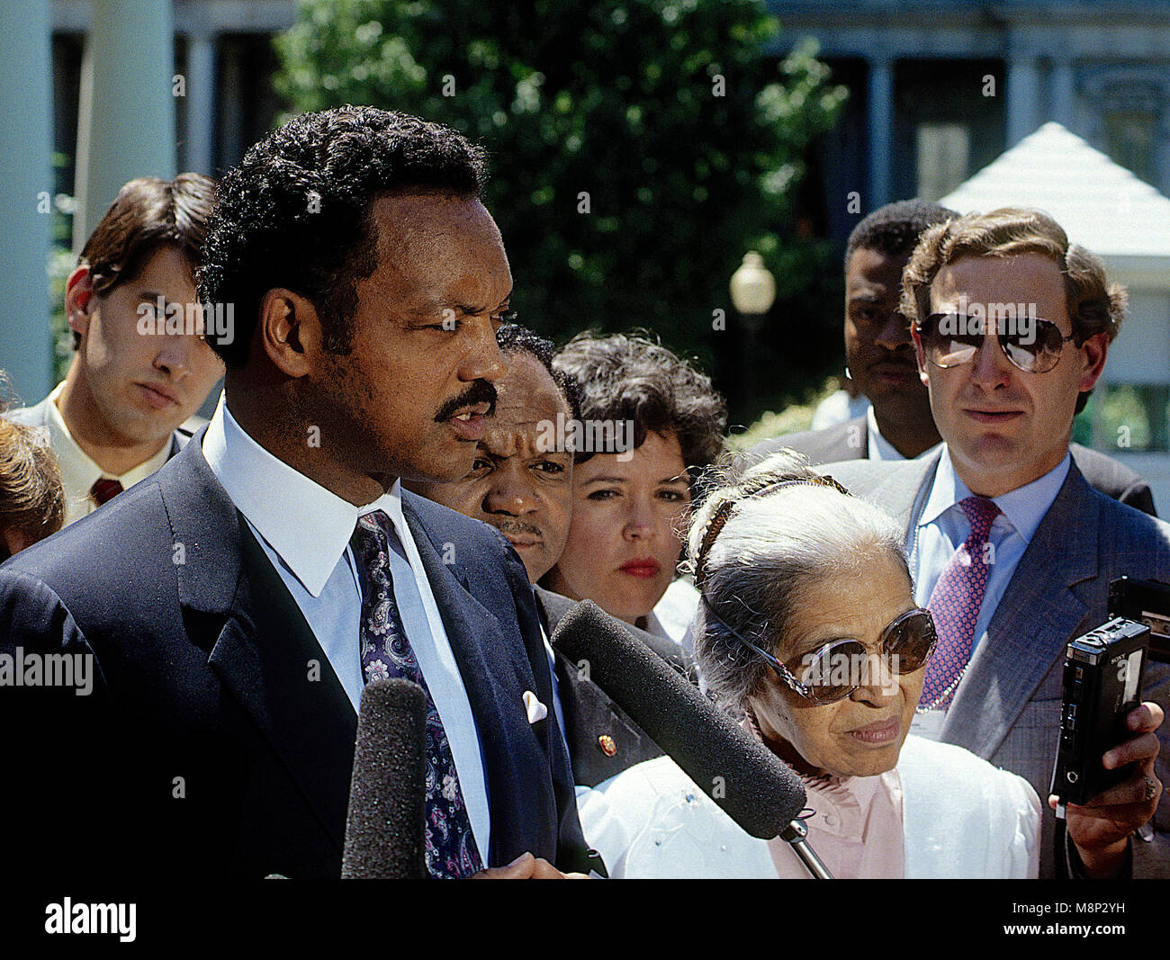 Washington, DC., USA, June 30, 1989 Jesse Jackson along with Rosa Parks ...