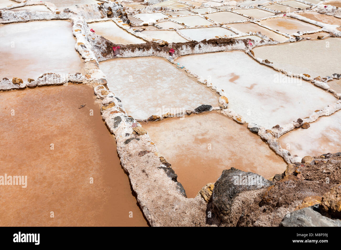 The salt evaporation pond at Maras (Salinas de Maras) near Cusco, Peru ...