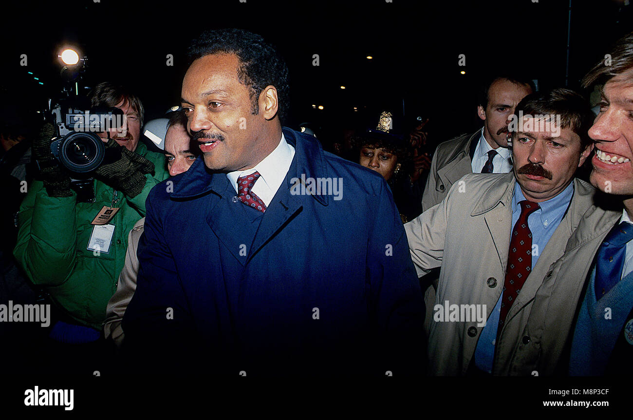 Washington DC., USA, March, 1988 Jesse Jackson tours a drug infested ...