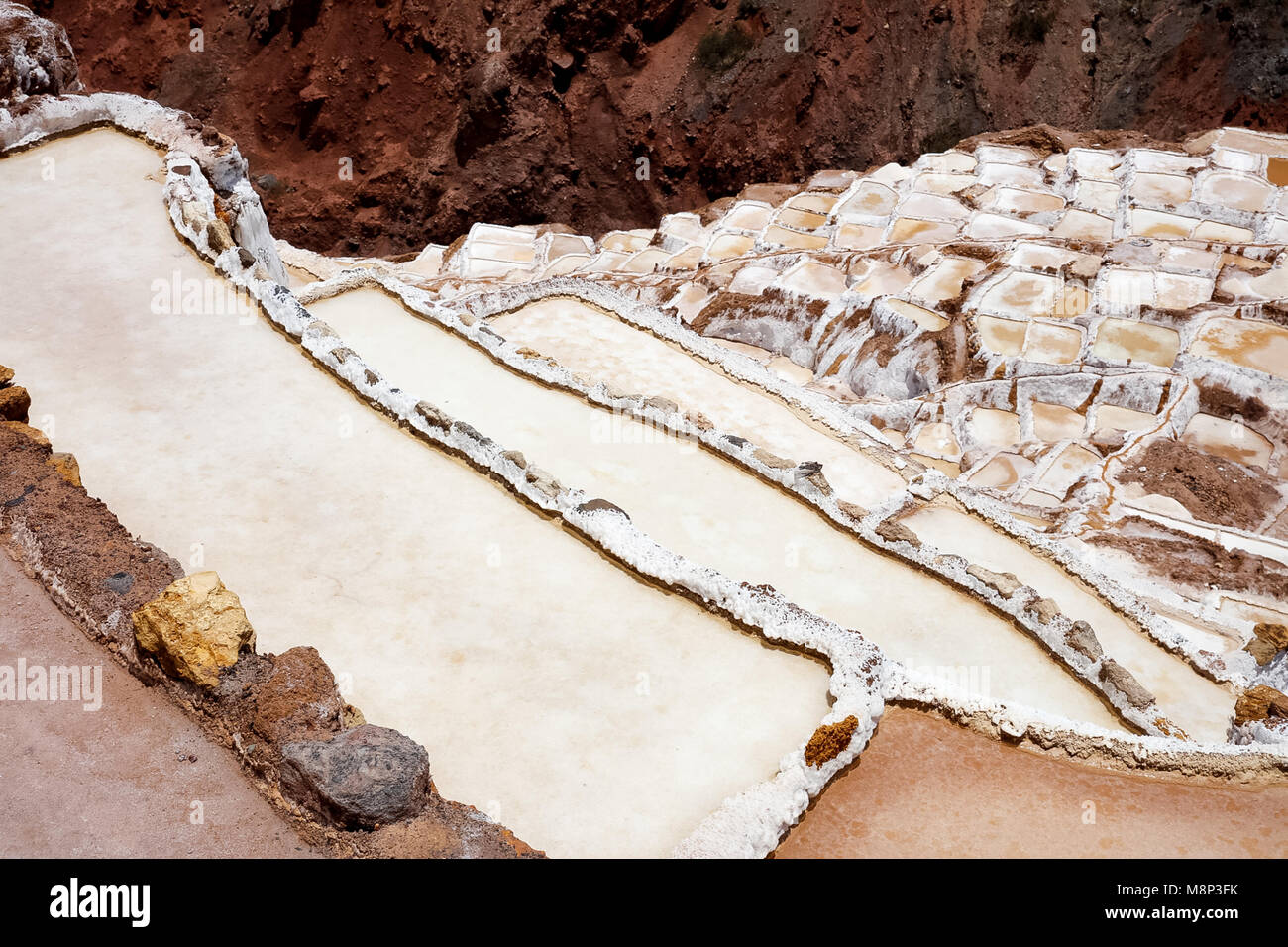 The salt evaporation pond at Maras (Salinas de Maras) near Cusco, Peru ...