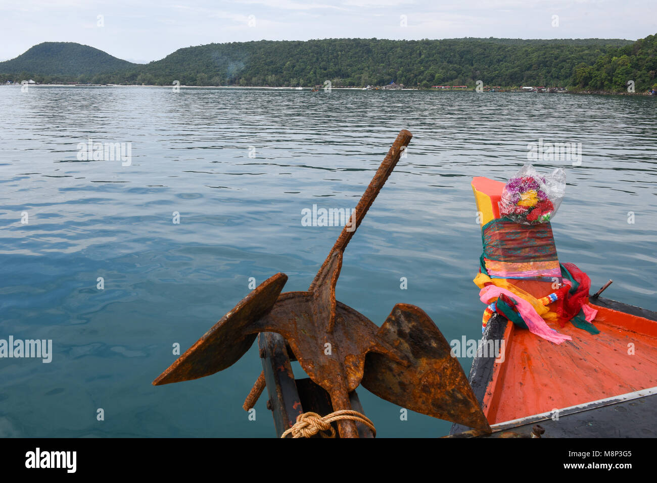 Boat that reaches Koh Rong Sanloem island in Cambodia Stock Photo - Alamy
