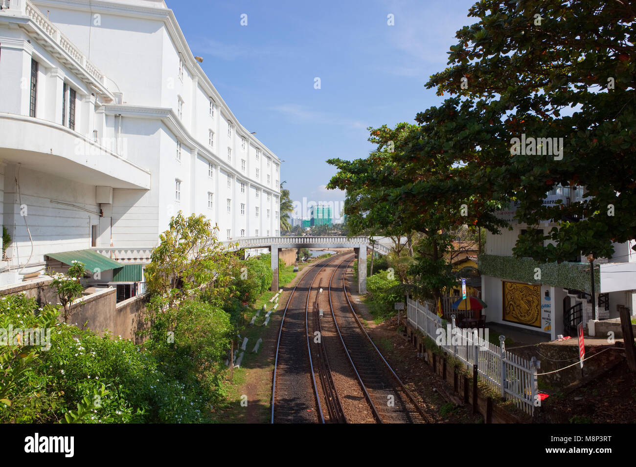 railway track and hotel facade at mount lavinia colombo on the west ...