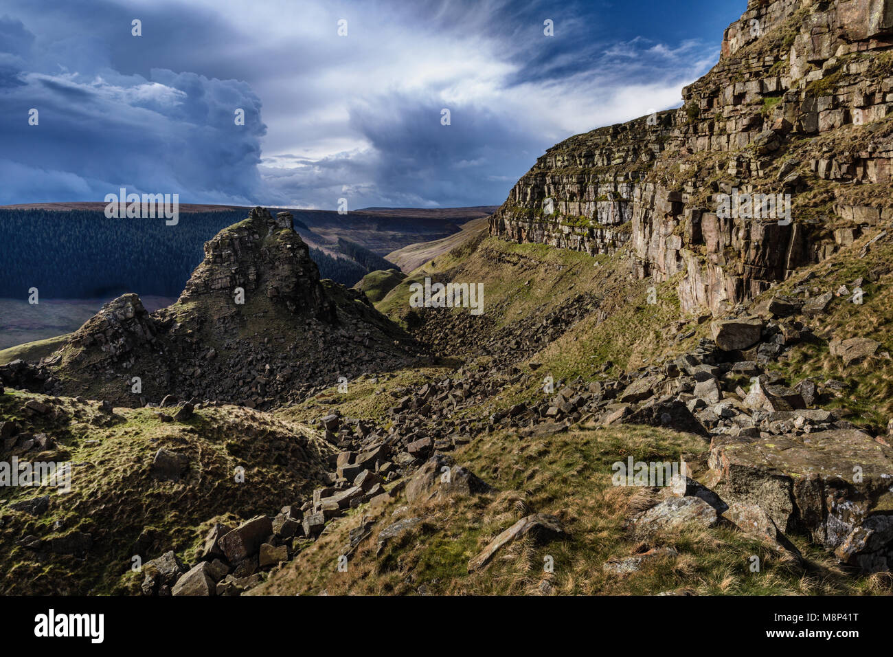 The Alport Castles are over half a mile long and are a landslip feature ...