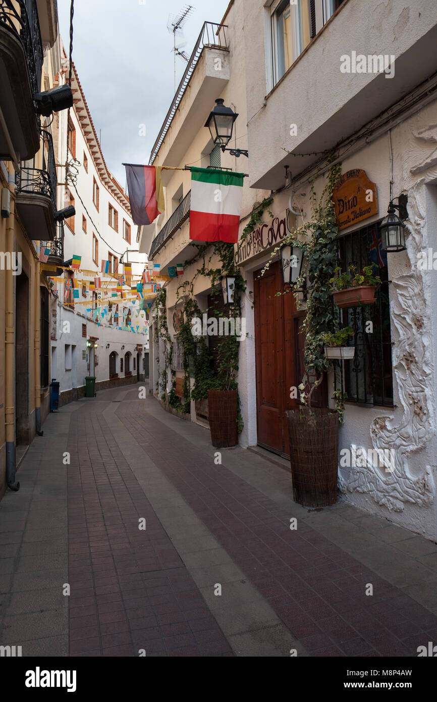 Dino"s Bottles Bar on Carrer de Sant Telm street in Tossa de Mar town ...