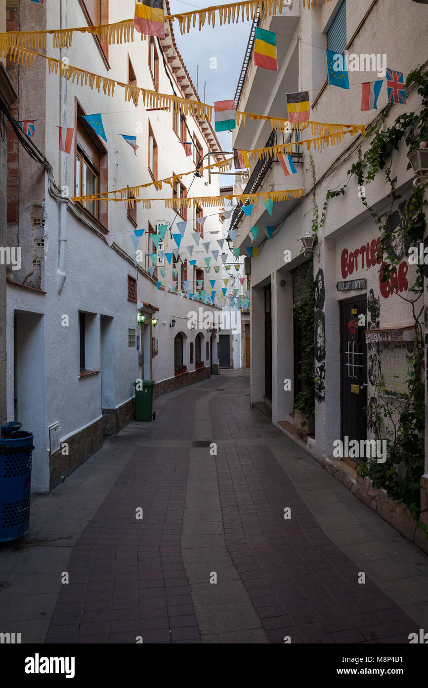 Dino"s Bottles Bar on Carrer de Sant Telm street in Tossa de Mar town ...
