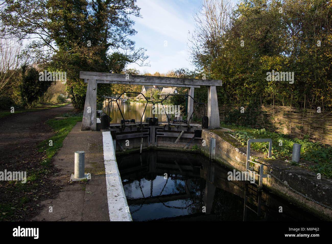 Constable painter lock gates lock canal water wood door pillar doors ...