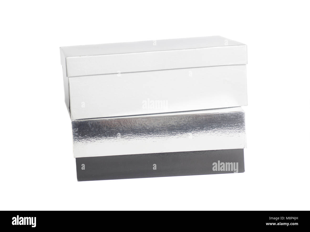 Blank Gray and Silver box containers on White background Stock Photo ...