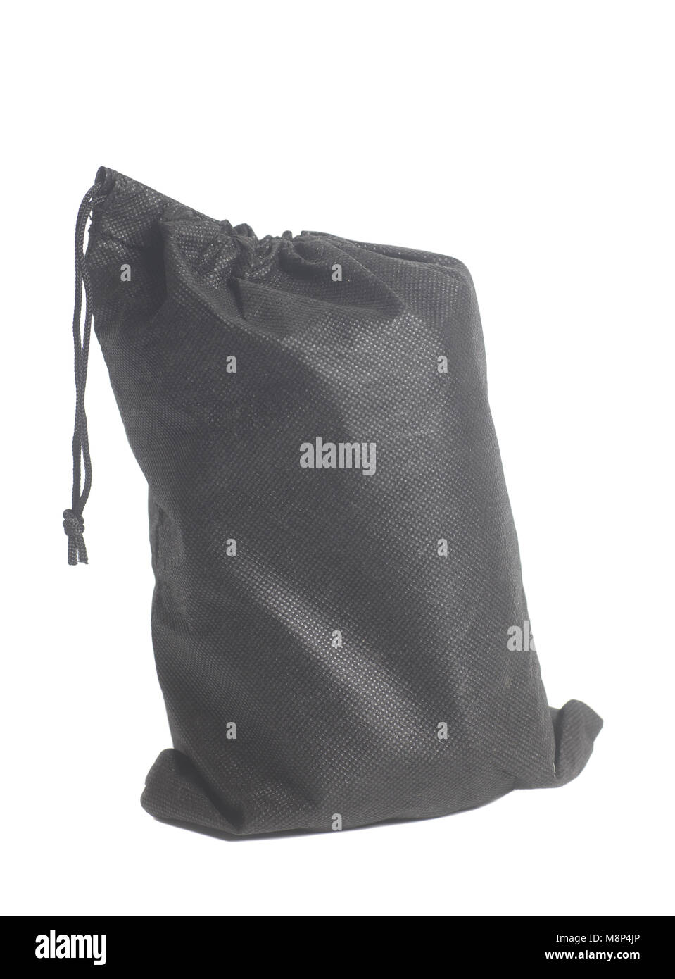 Black fabric bag isolated on white background Stock Photo - Alamy