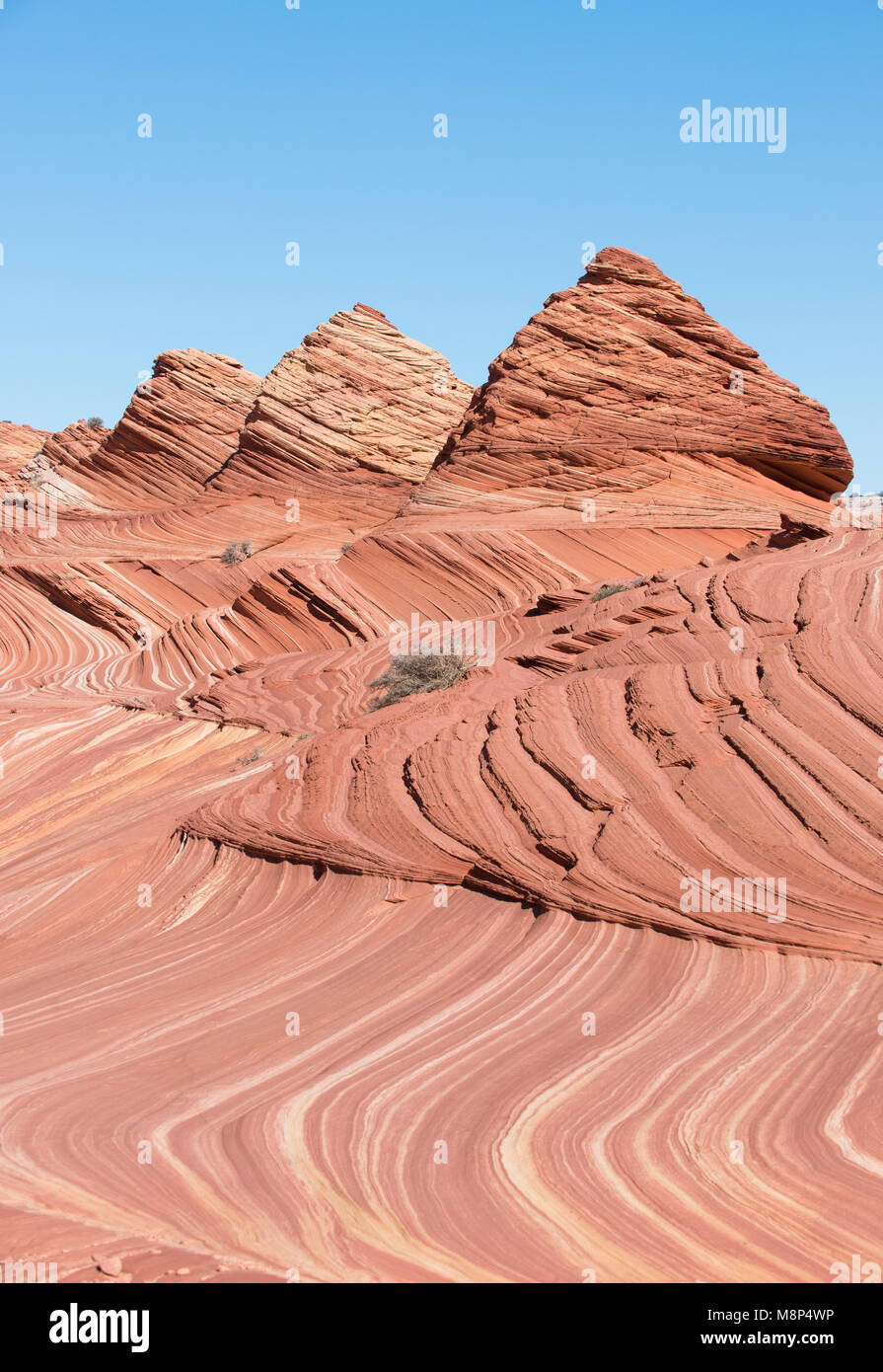Pyramid shaped sandstone rock formations at Coyote Buttes North, part ...