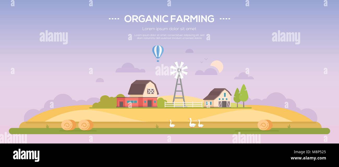 Organic farming - modern flat design style vector illustration Stock ...