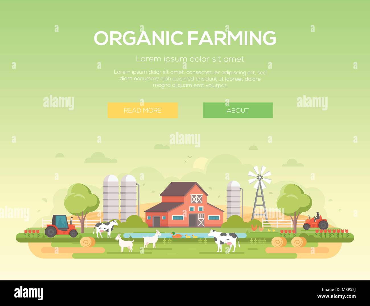 Organic farming - modern flat design style vector illustration Stock ...