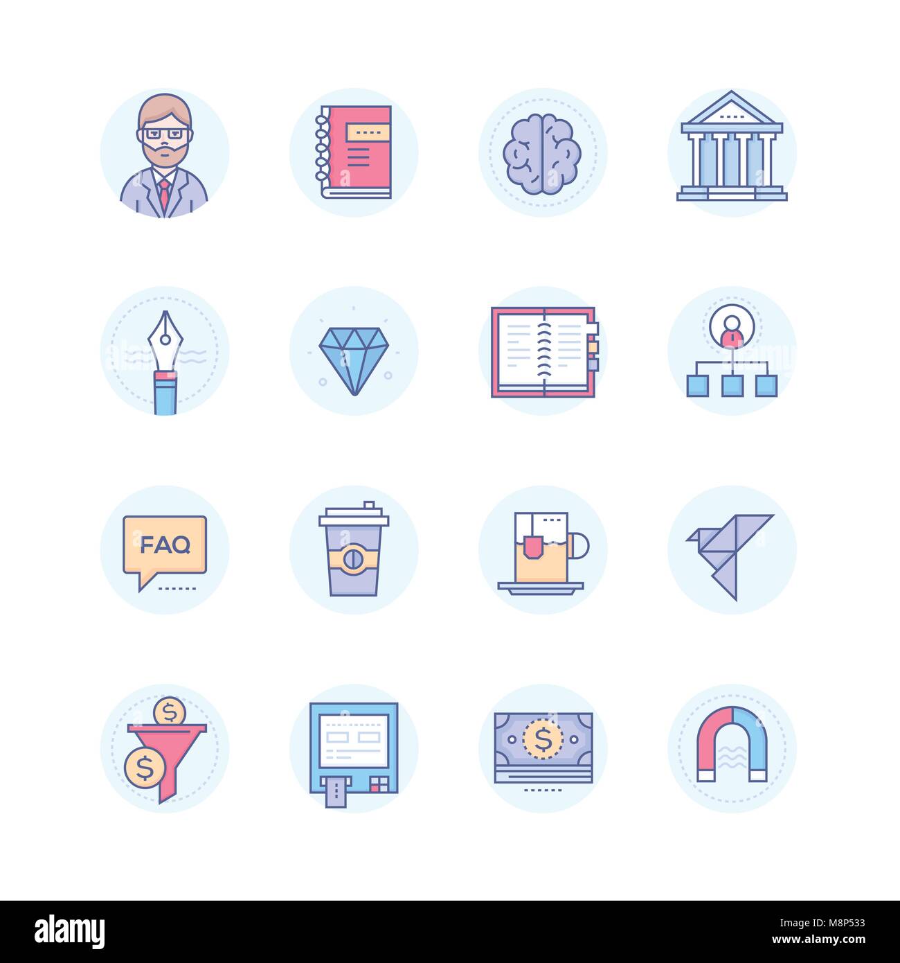 Business and finance concepts - modern line design style icons set ...