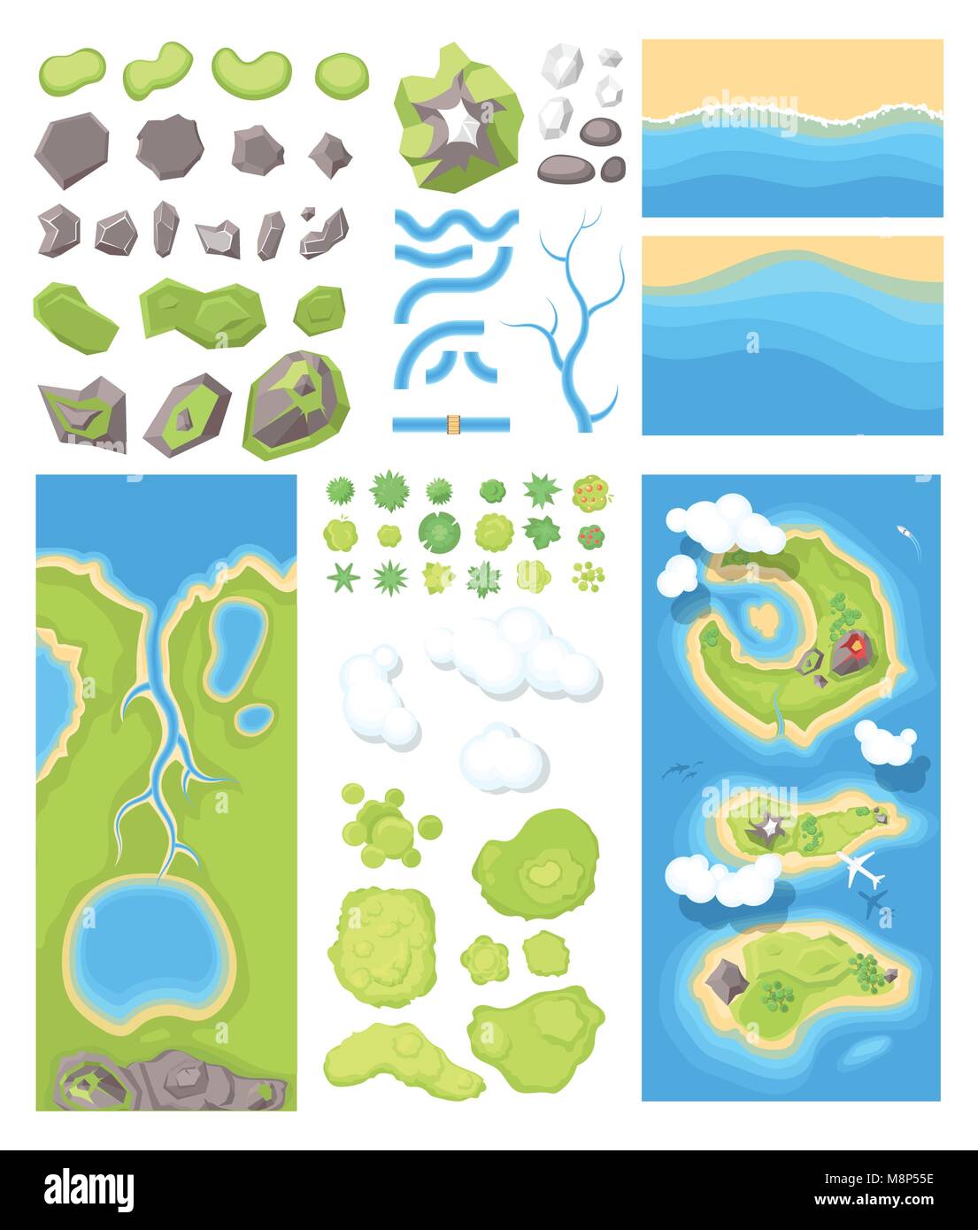 Natural landscape - modern vector set of illustrations Stock Vector ...