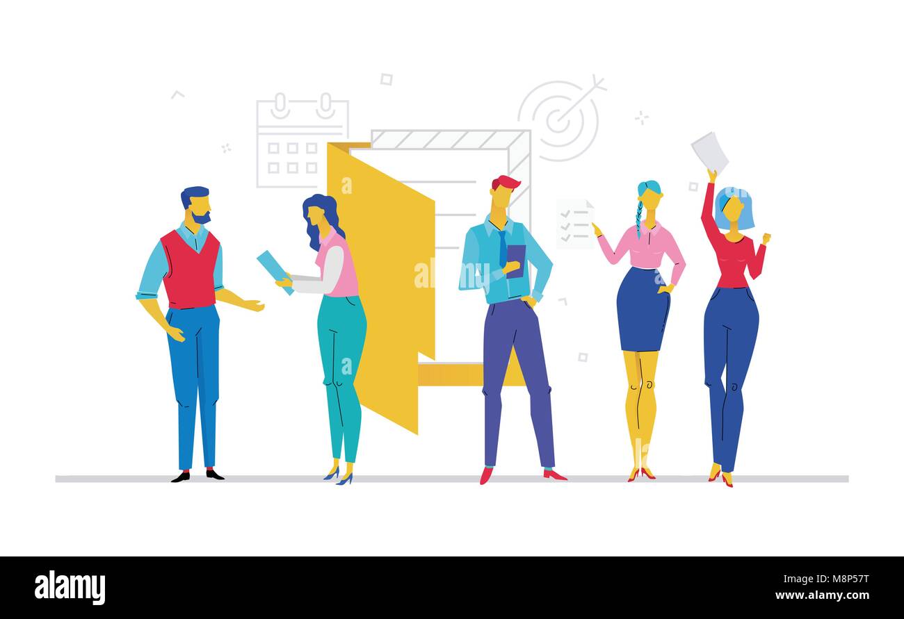 Business meeting - flat design style colorful illustration Stock Vector ...