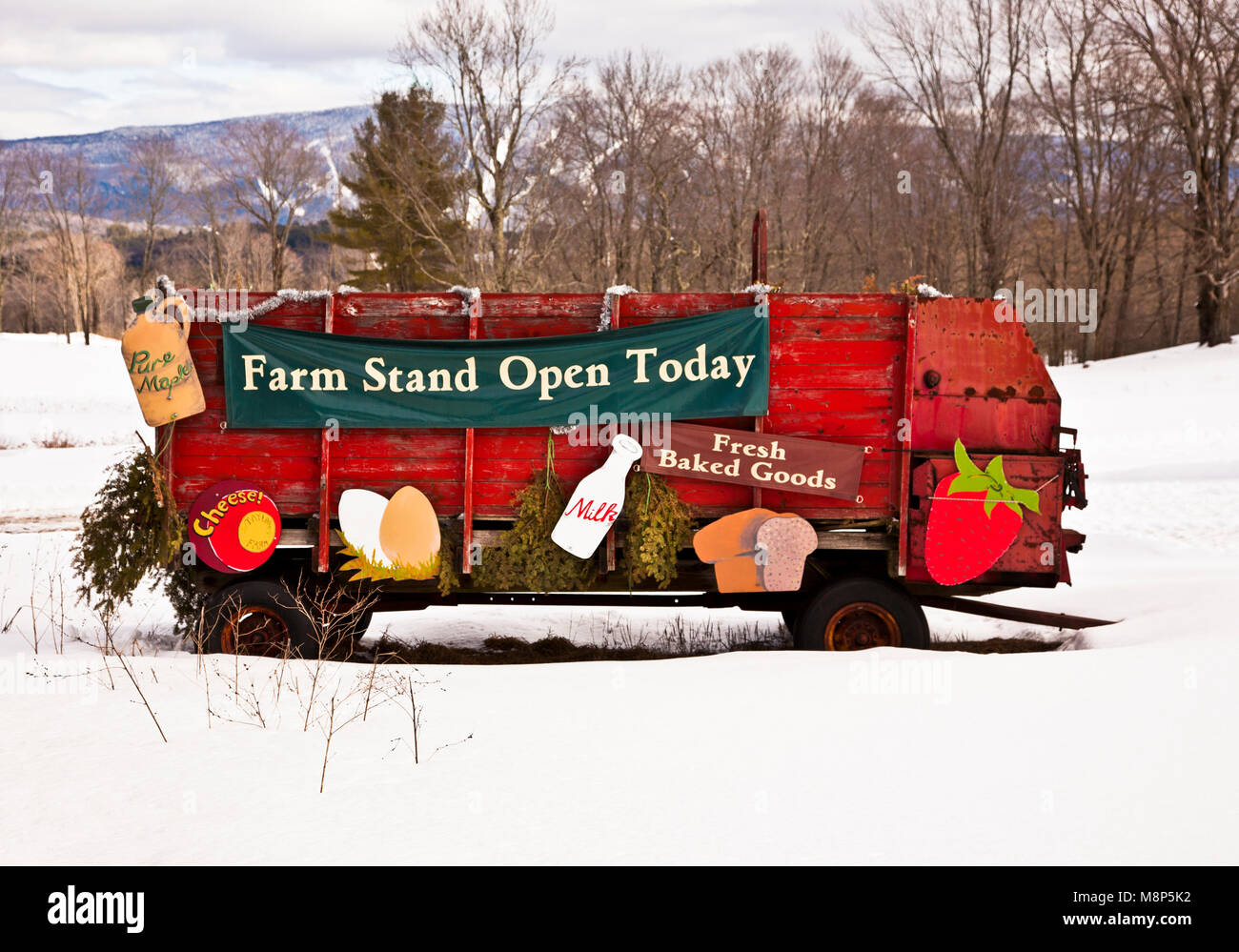 Vintage Antique red Farm wagon signs signage near Weston, Vermont ...