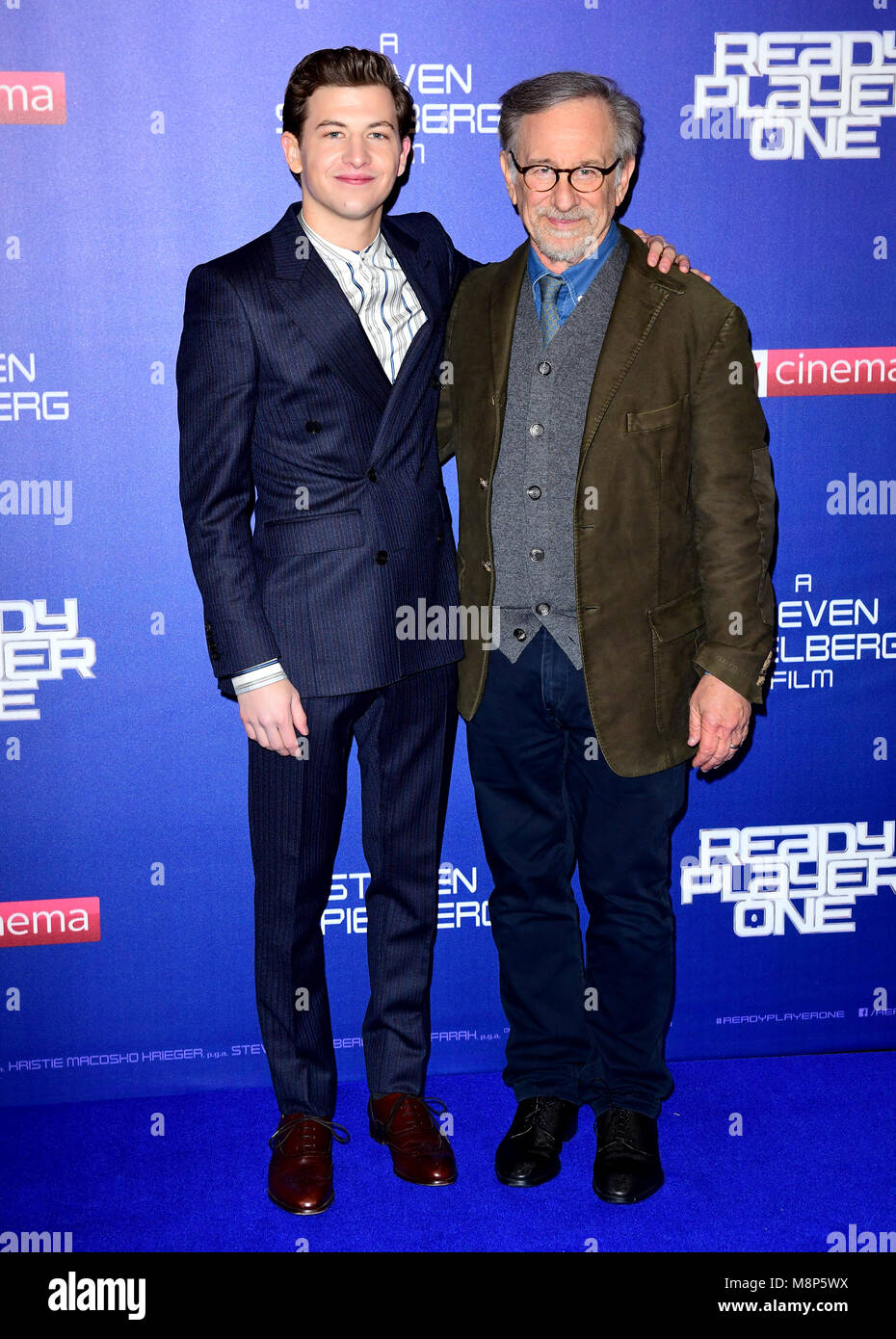 Tye Sheridan (left) and Steven Spielberg attending the European ...