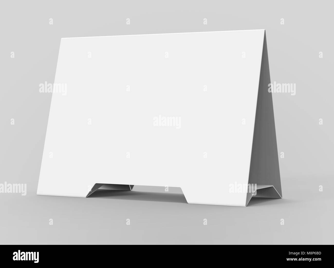 Blank table tent, 3d render table card mockup for design uses ...