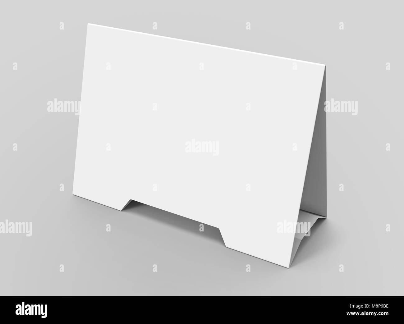 Blank table tent, 3d render table card mockup for design uses ...