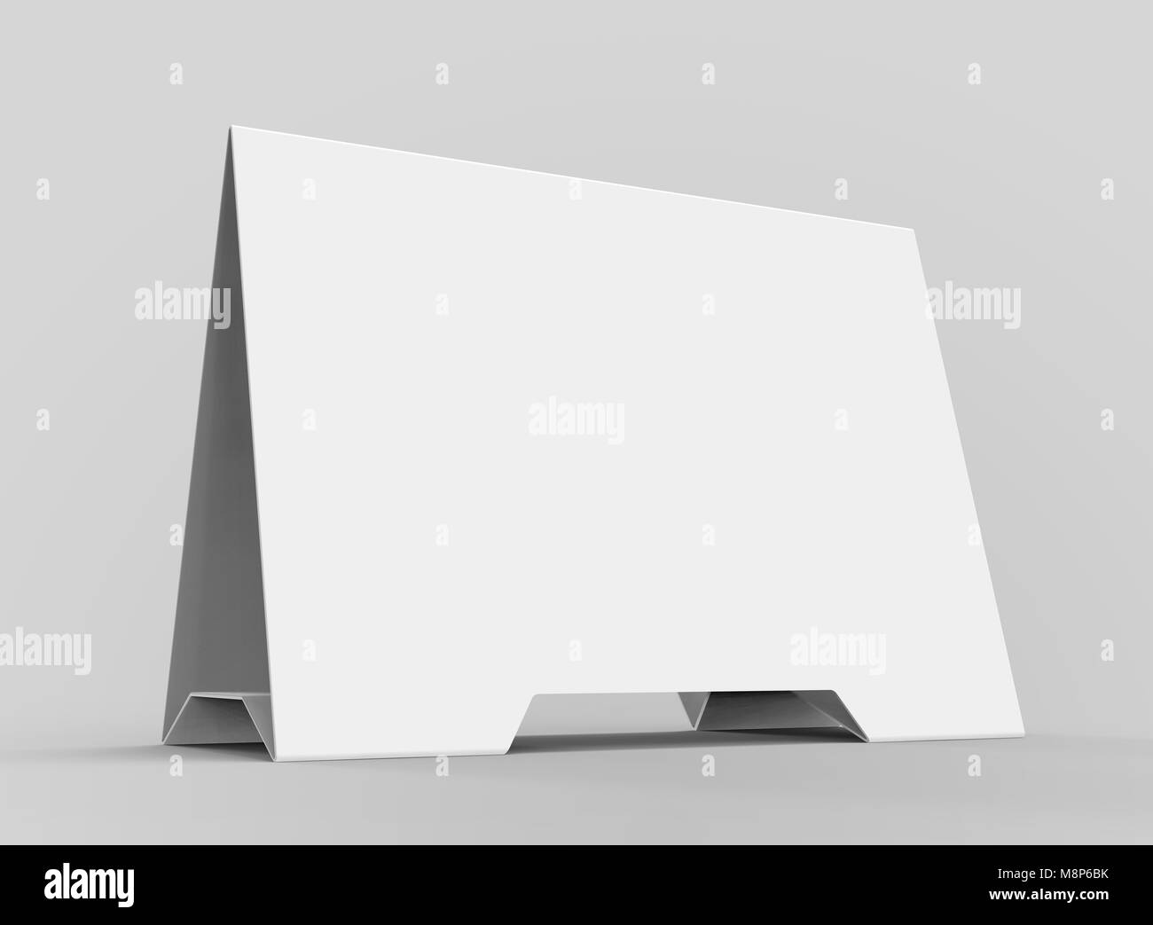 Blank table tent, 3d render table card mockup for design uses ...