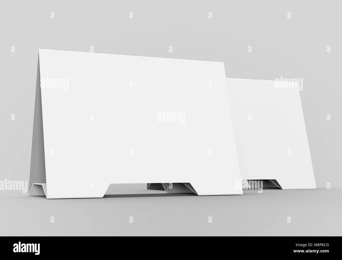 Blank table tent, 3d render table card set mockup for design uses ...