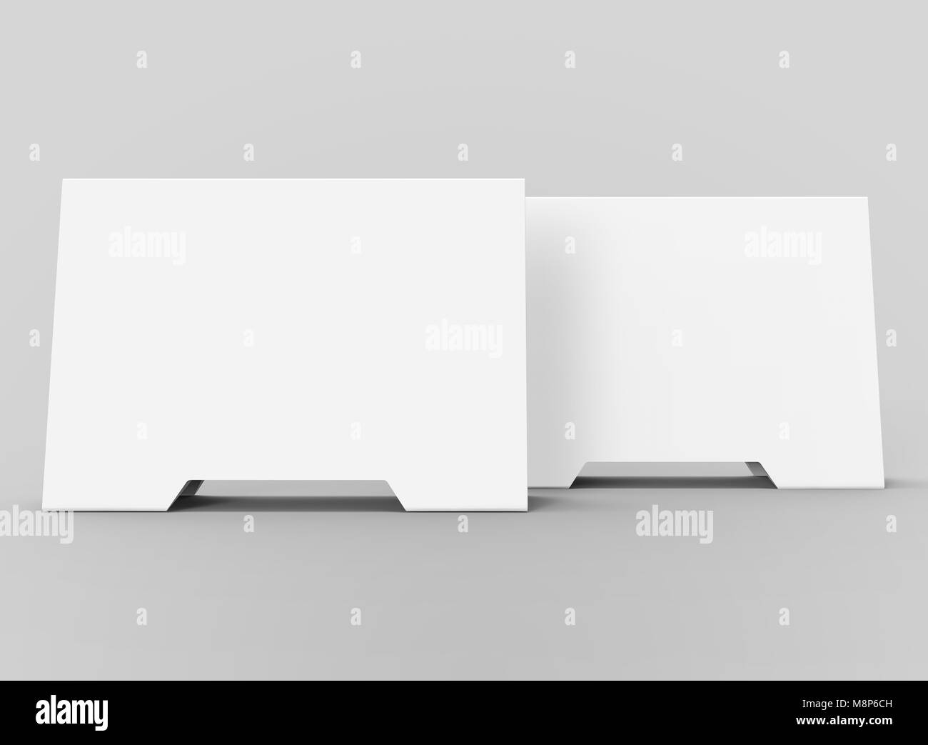 Blank table tent, 3d render table card set mockup for design uses ...