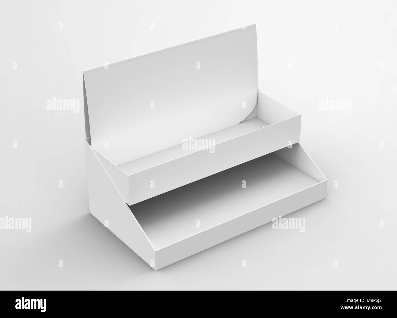 Paper holder mockup, blank 3d render desktop stand for brochure or ...
