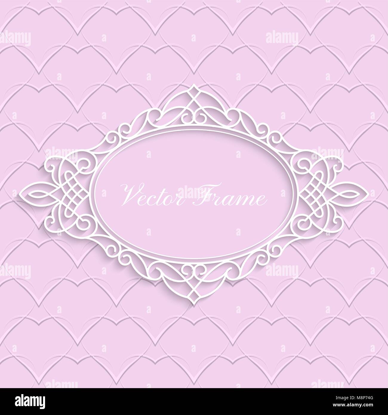 Decorative frame with place for text. Stylish invitation card. Elegant ...