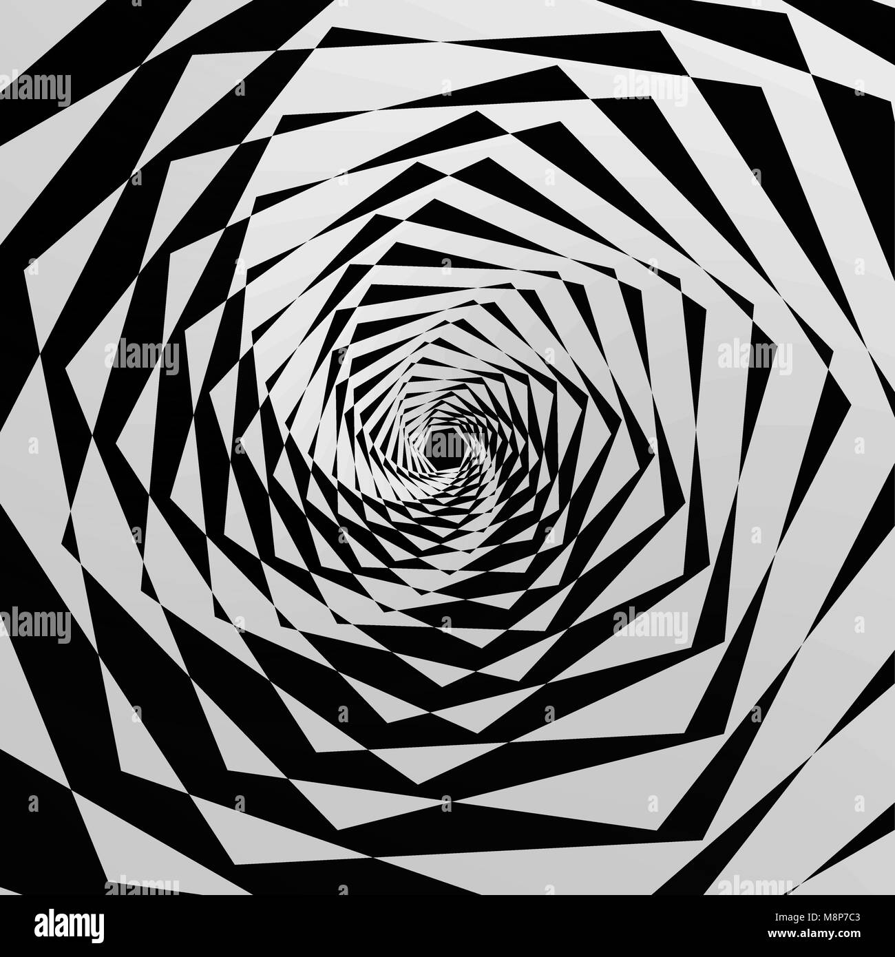The abstract geometrical background expressing illusion of infinity ...