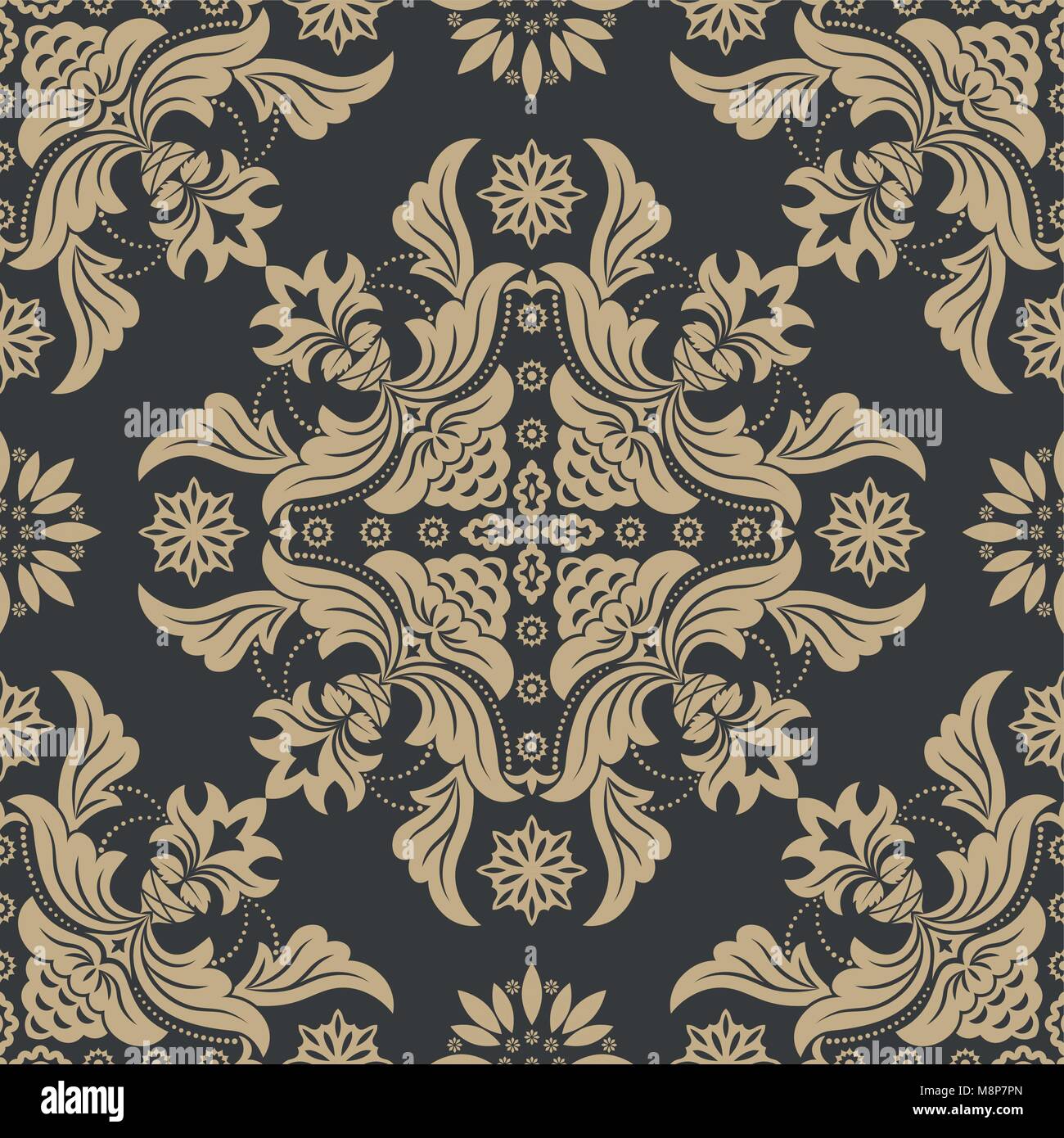 Vector seamless pattern. Luxury elegant texture of baroque style ...