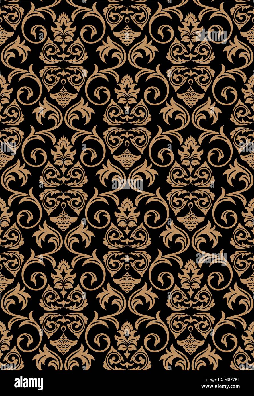 Vector seamless pattern. Luxury elegant texture of baroque style ...