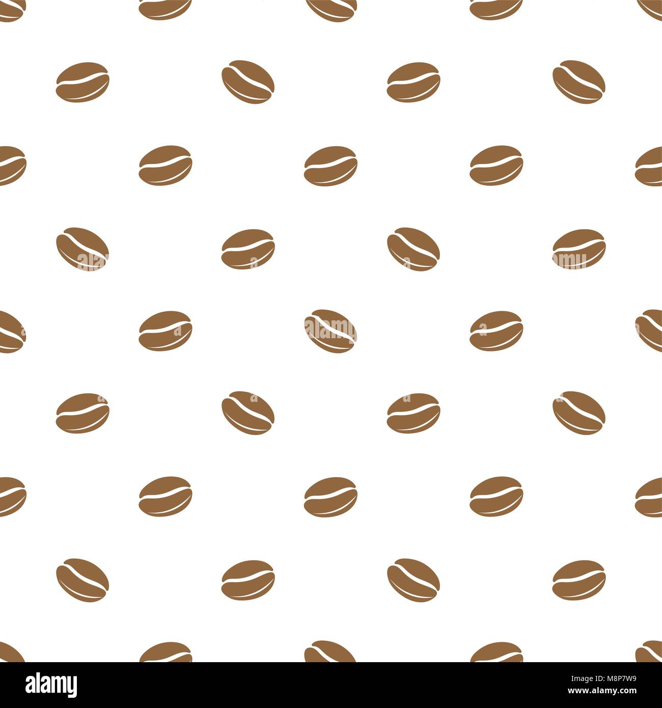 Seamless texture of grains of coffee on a white background. Vector ...