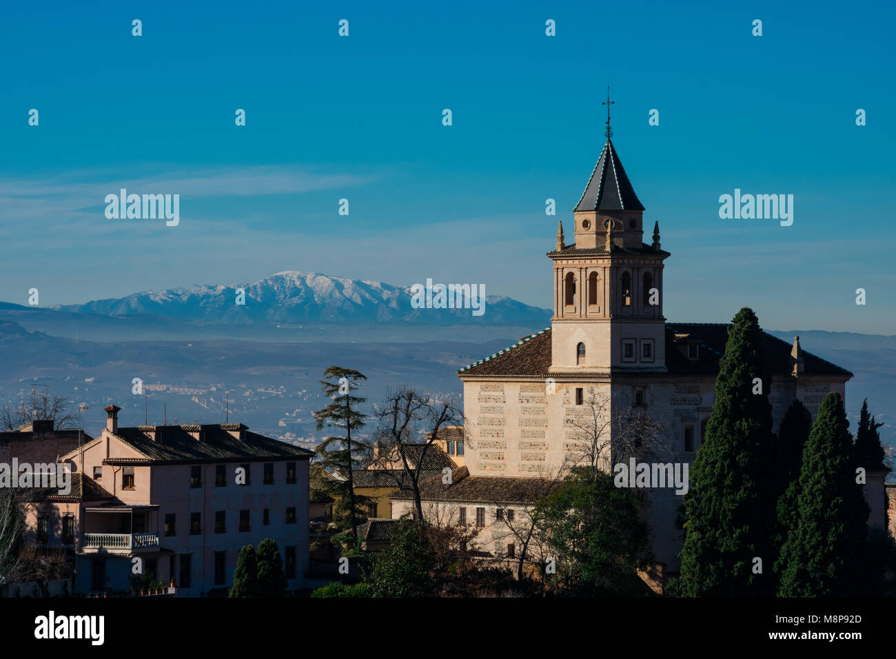 View of the Church of Santa Maria de la Alhambra from Generalife ...