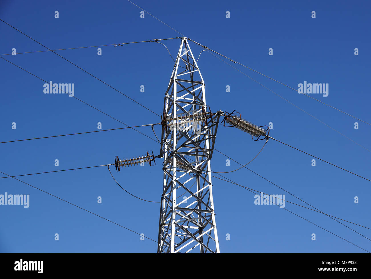 high-voltage power lines. electricity distribution . high voltage ...