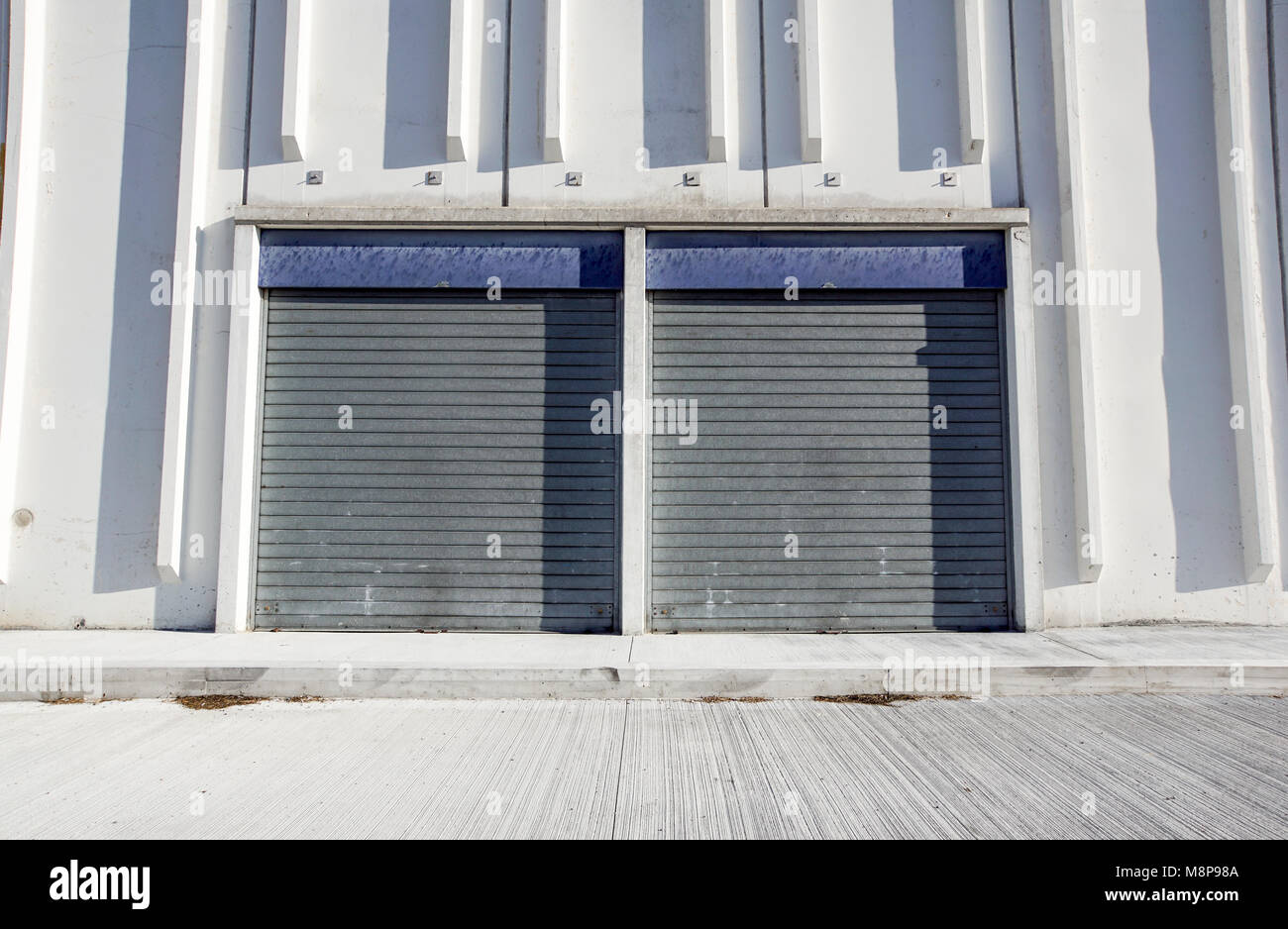 Cargo gate of Industrial warehouse. Industrial door. View on the one ...