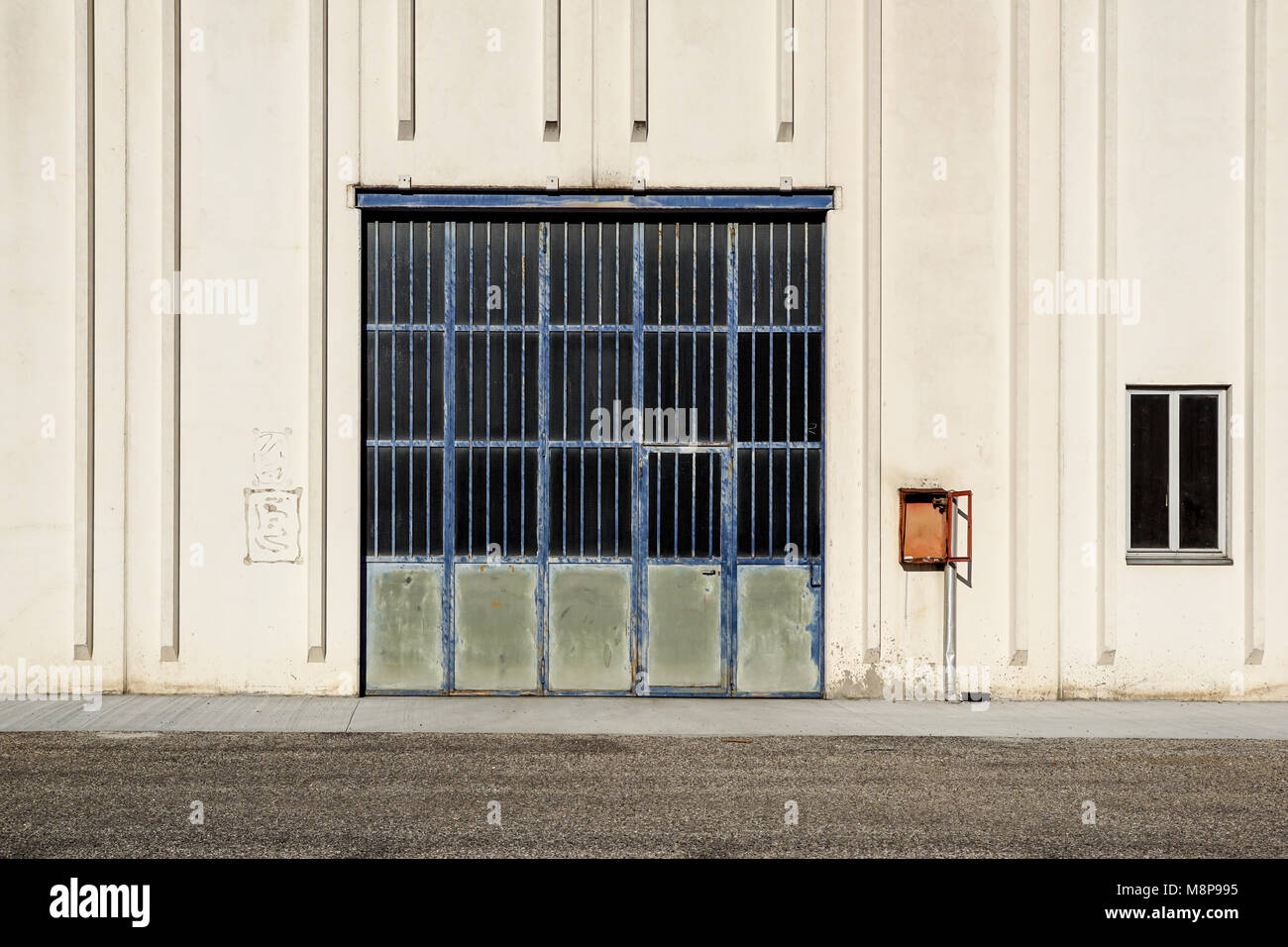 Cargo gate of Industrial warehouse. Industrial door. View on the one ...