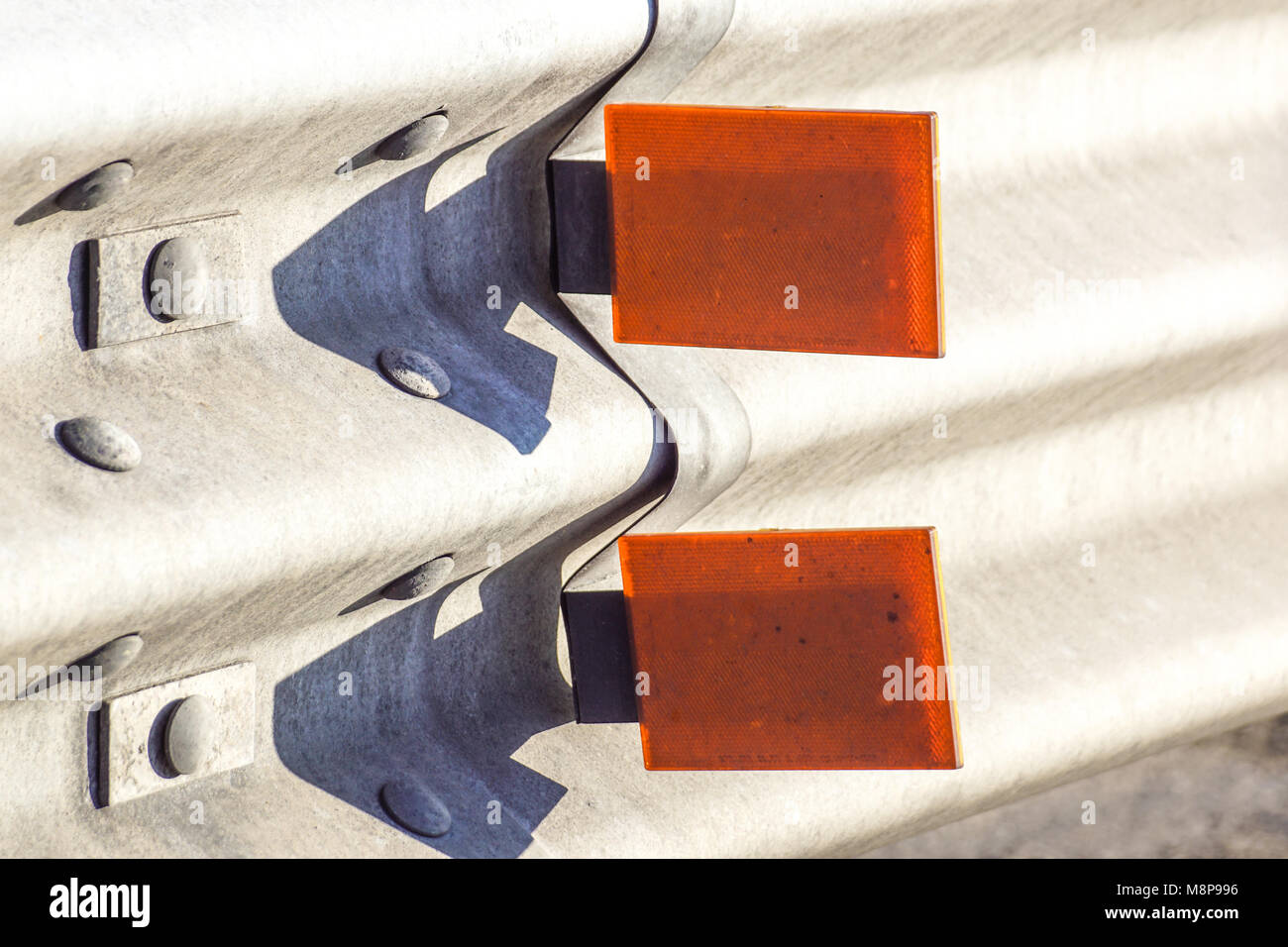 Reflector of a guardrail Stock Photo - Alamy